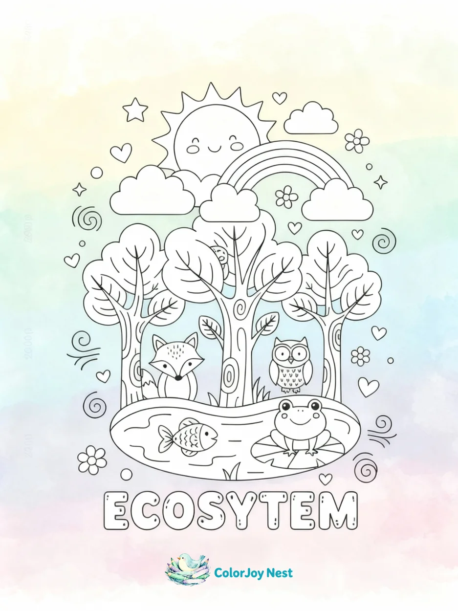 Ecosystem Coloring Pages - Colorjoy Nest