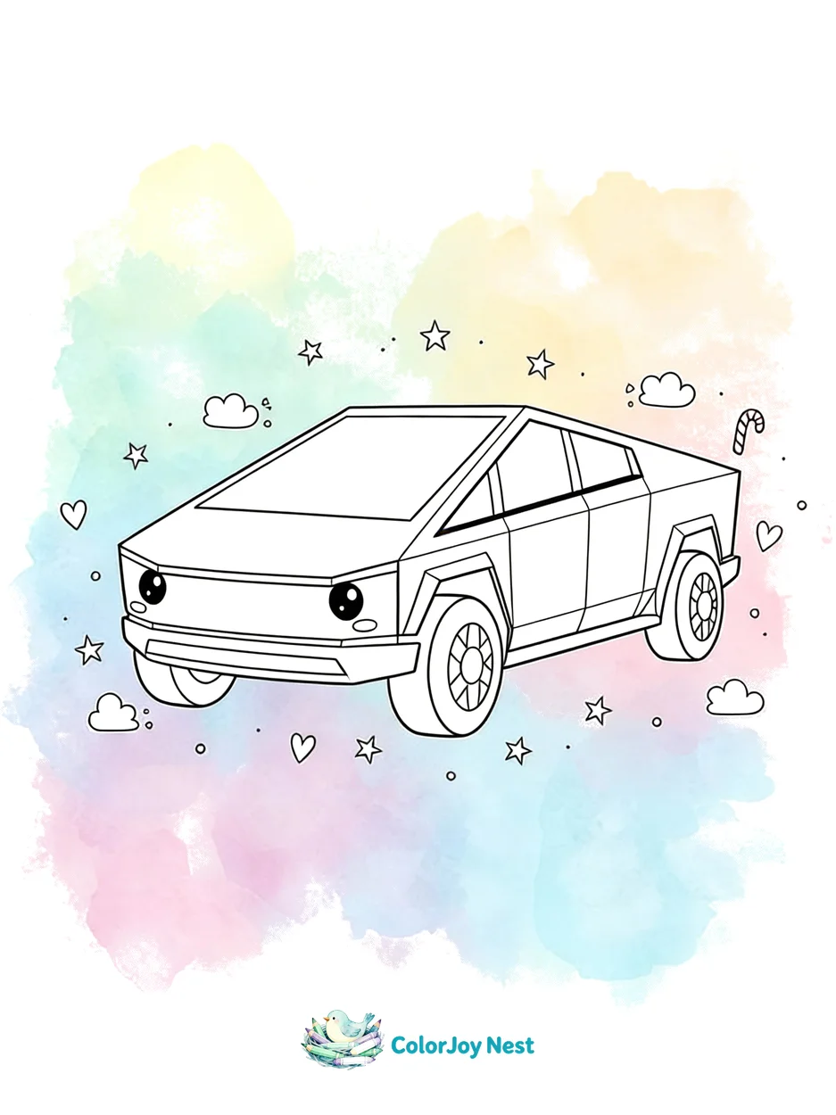 Cybertruck Coloring Pages - Colorjoy Nest